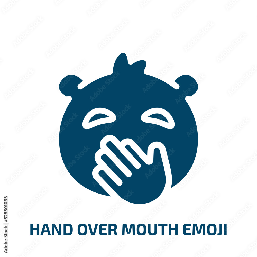 hand over mouth emoji vector icon. hand over mouth emoji, emoticon ...