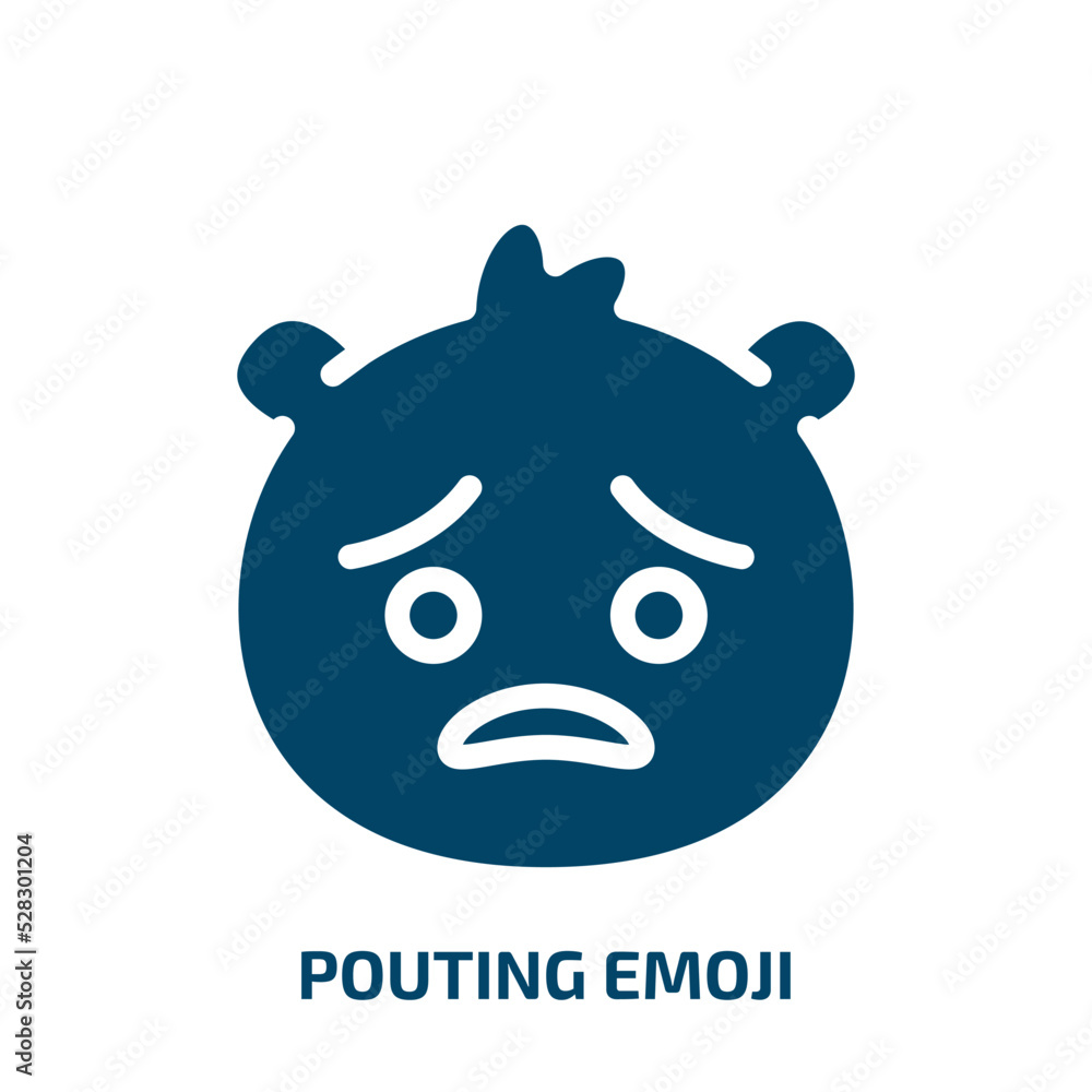 pouting emoji vector icon. pouting emoji, communication, facial filled ... pouting emoji vector icon. pouting emoji, communication, facial filled ...