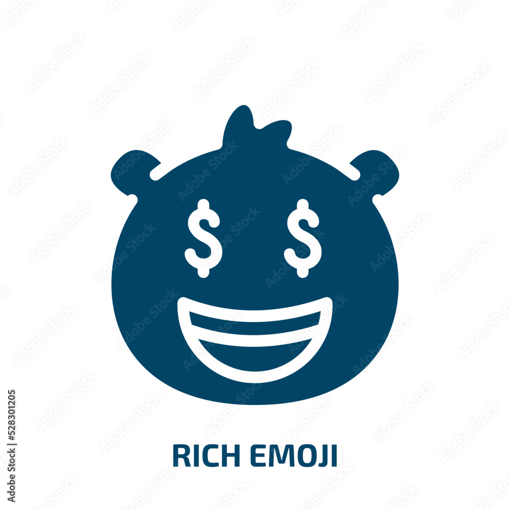 rich emoji vector icon. rich emoji, emoticon, cartoon filled icons from ...