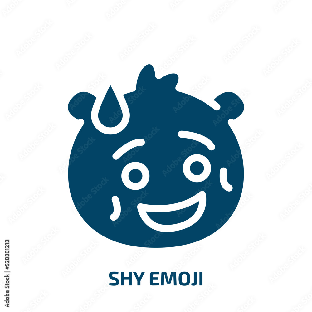 shy emoji vector icon. shy emoji, mood, shy filled icons from flat ...