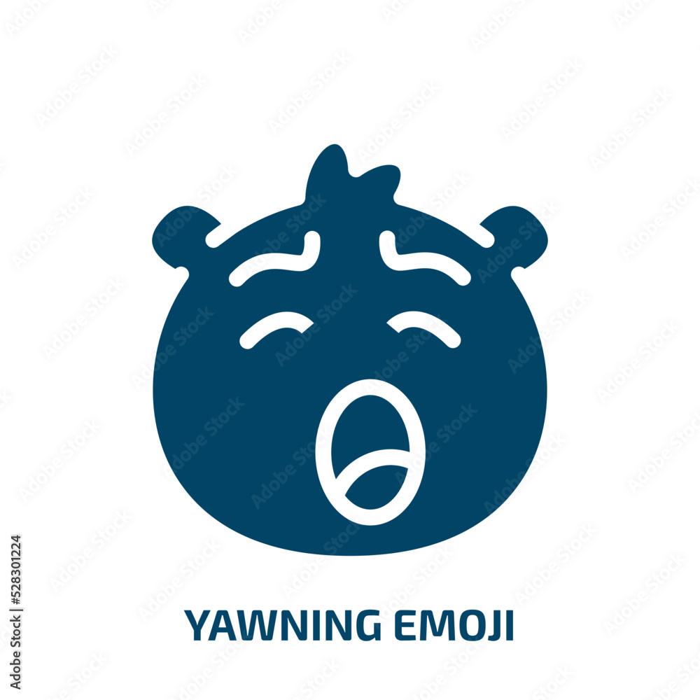 yawning emoji vector icon. yawning emoji, emoticon, face filled icons from flat emoji concept ...