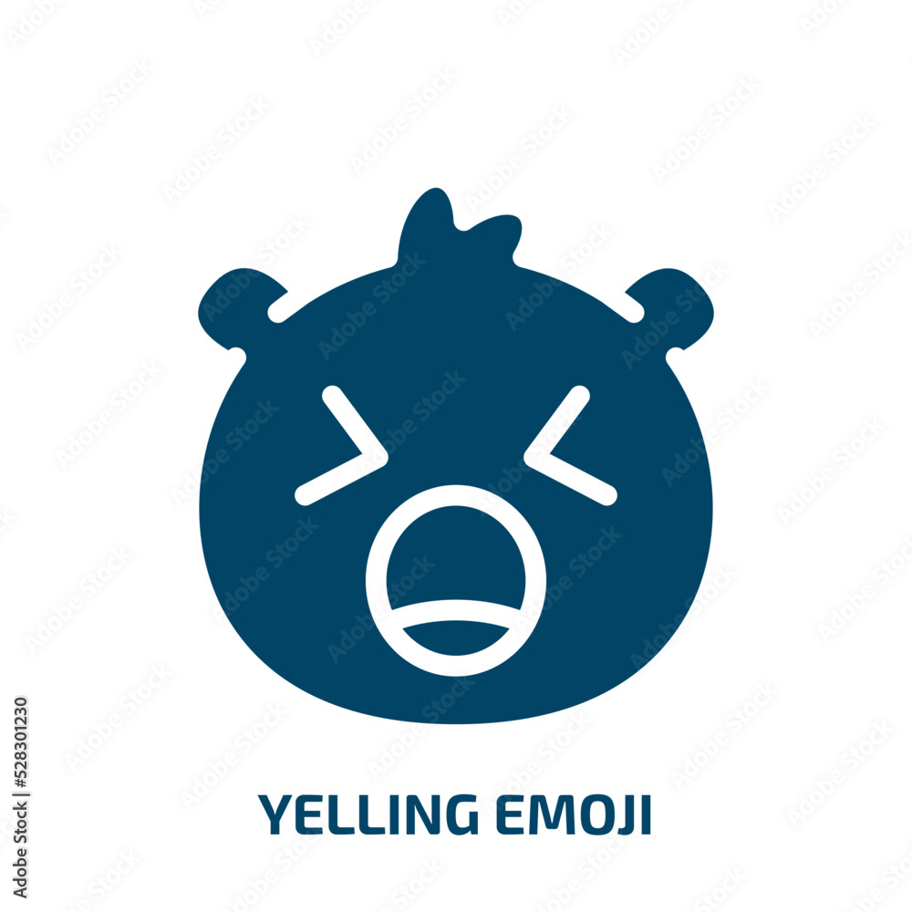 yelling emoji vector icon. yelling emoji, emoticon, funny filled icons from flat emoji concept ...