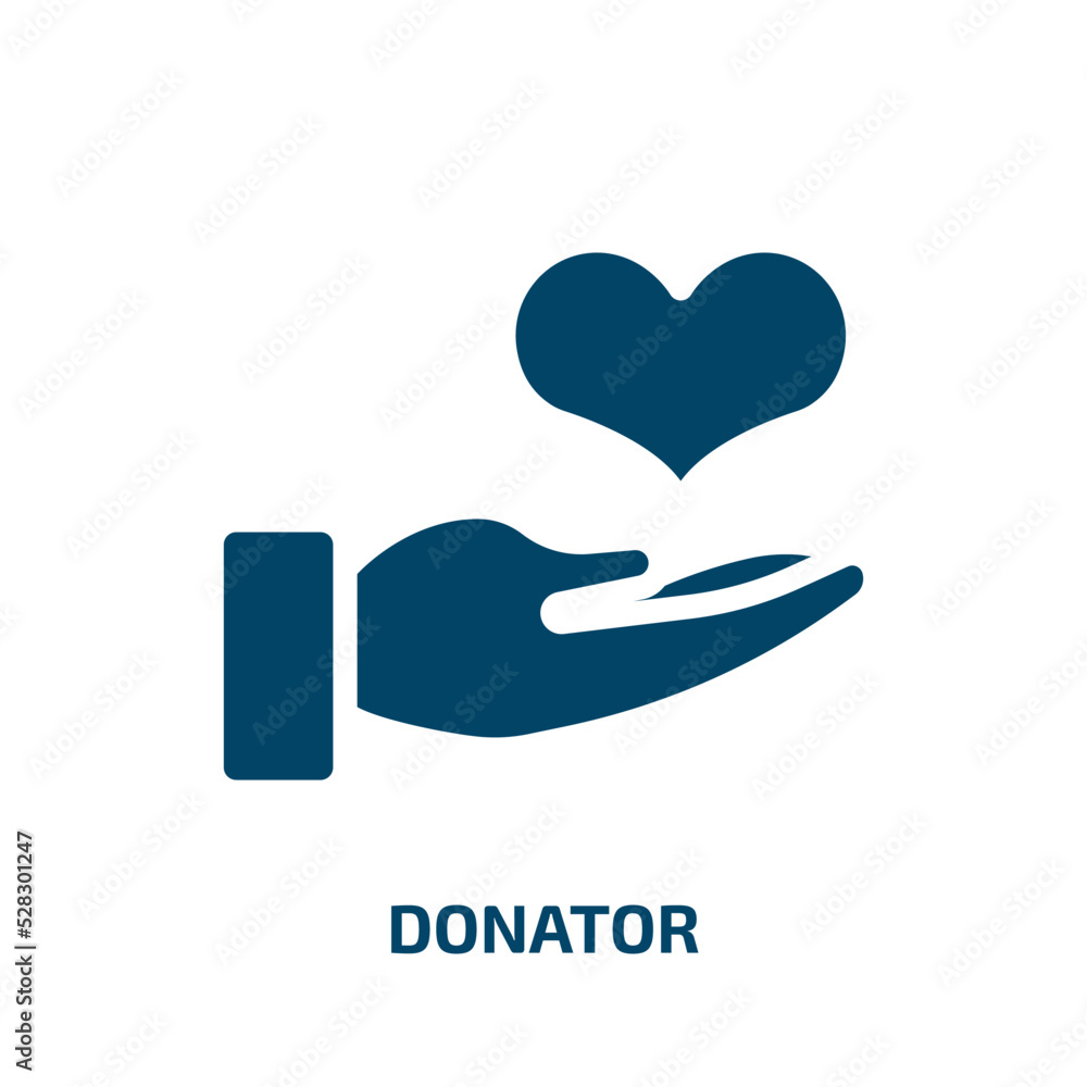 donator vector icon. donator, donation, hand filled icons from flat ...
