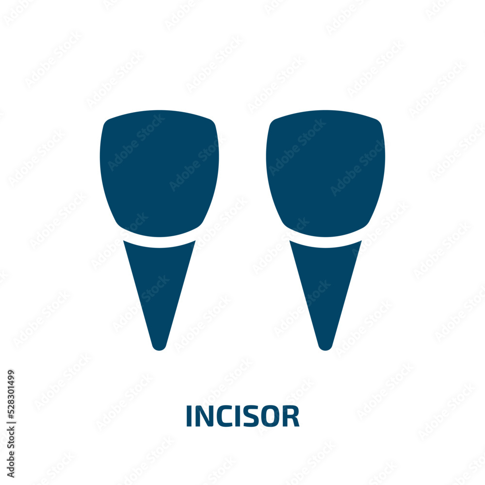 incisor vector icon. incisor, dental, hygiene filled icons from flat ...