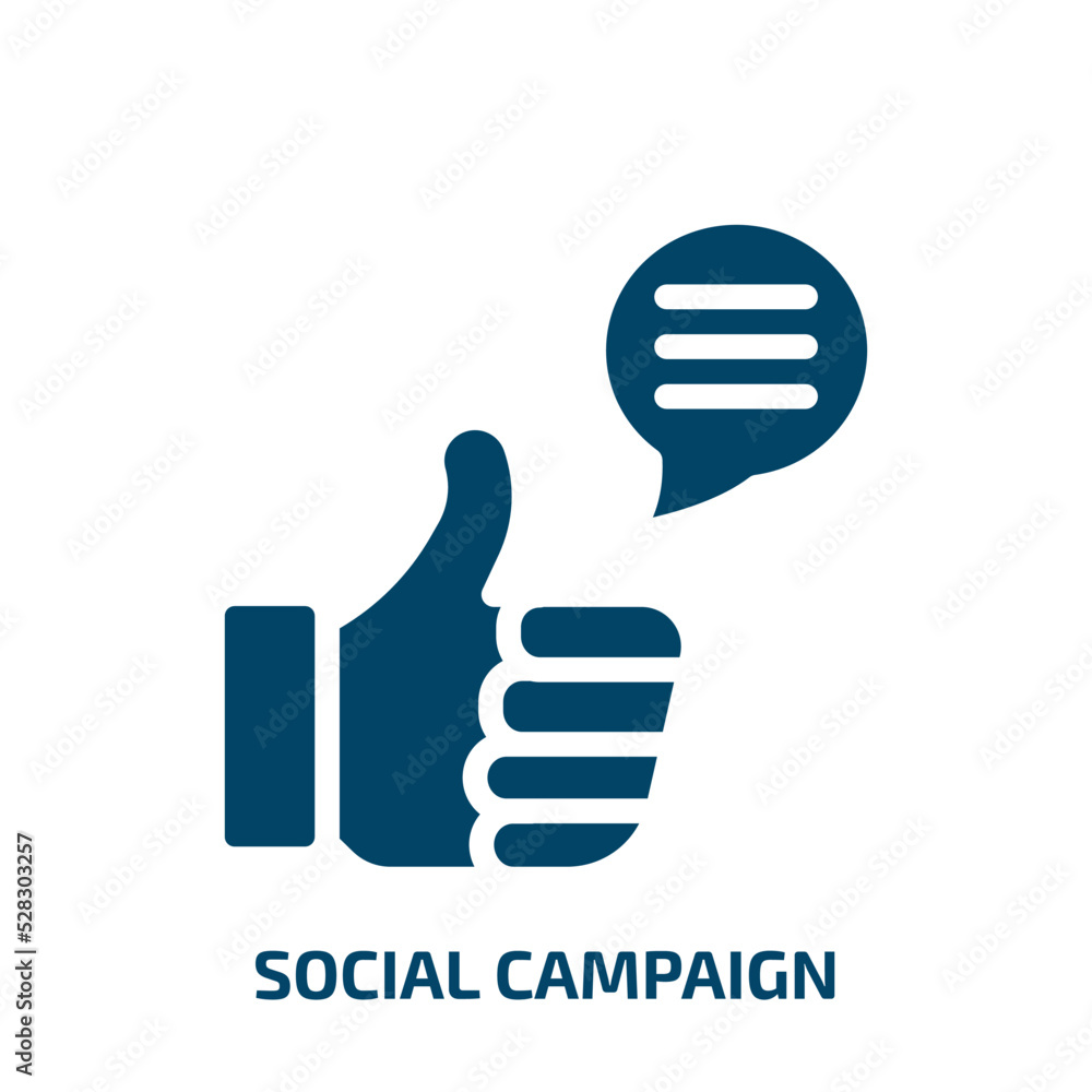social campaign vector icon. social campaign, business, internet filled ...