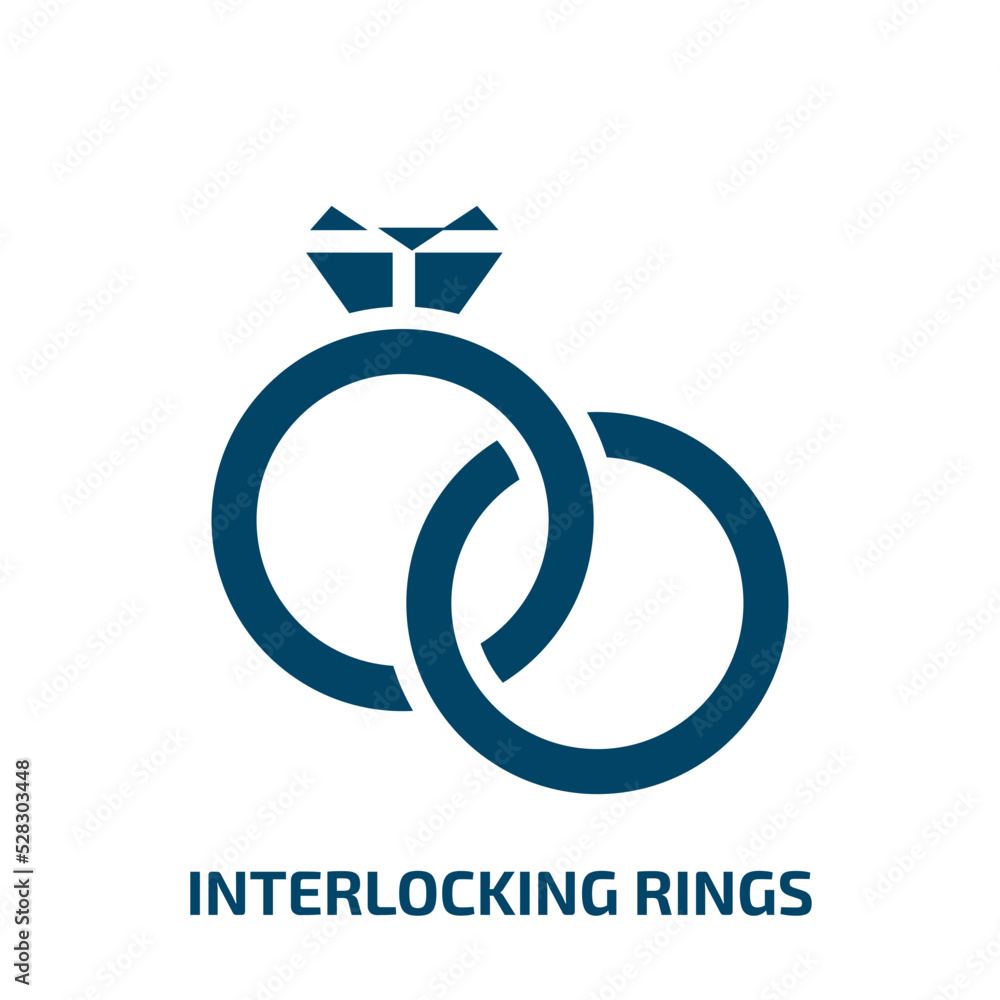 interlocking rings vector icon. interlocking rings, connection, ring ...