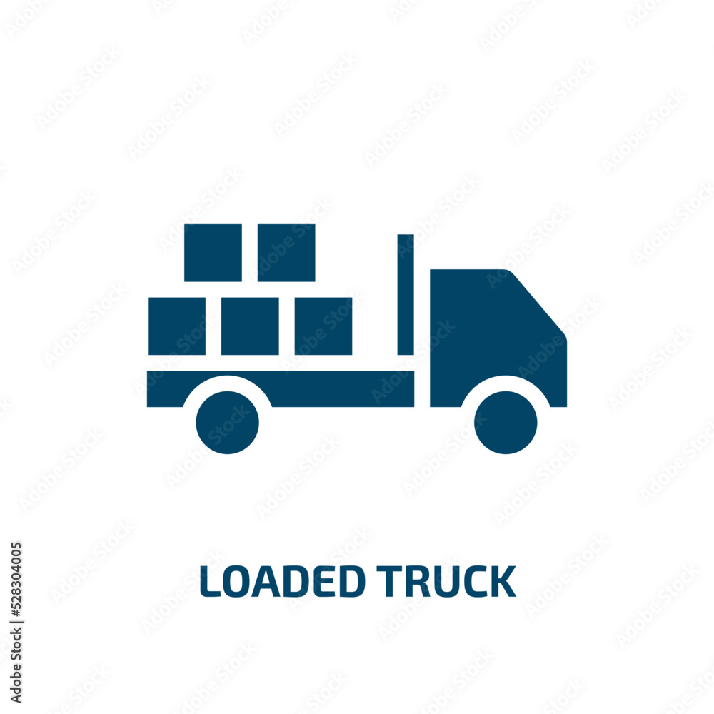 loaded truck vector icon. loaded truck, truck, industry filled icons ...