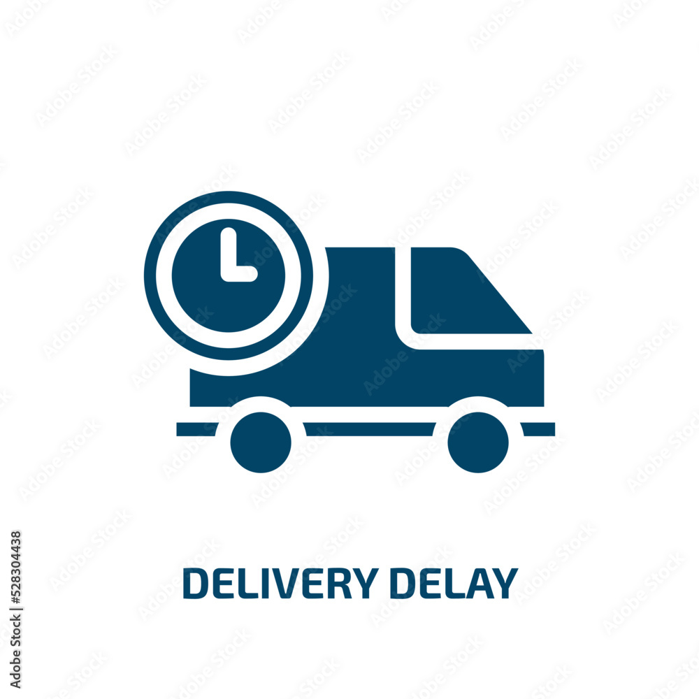 delivery delay vector icon. delivery delay, delivery, cargo filled ... delivery delay vector icon. delivery delay, delivery, cargo filled ...