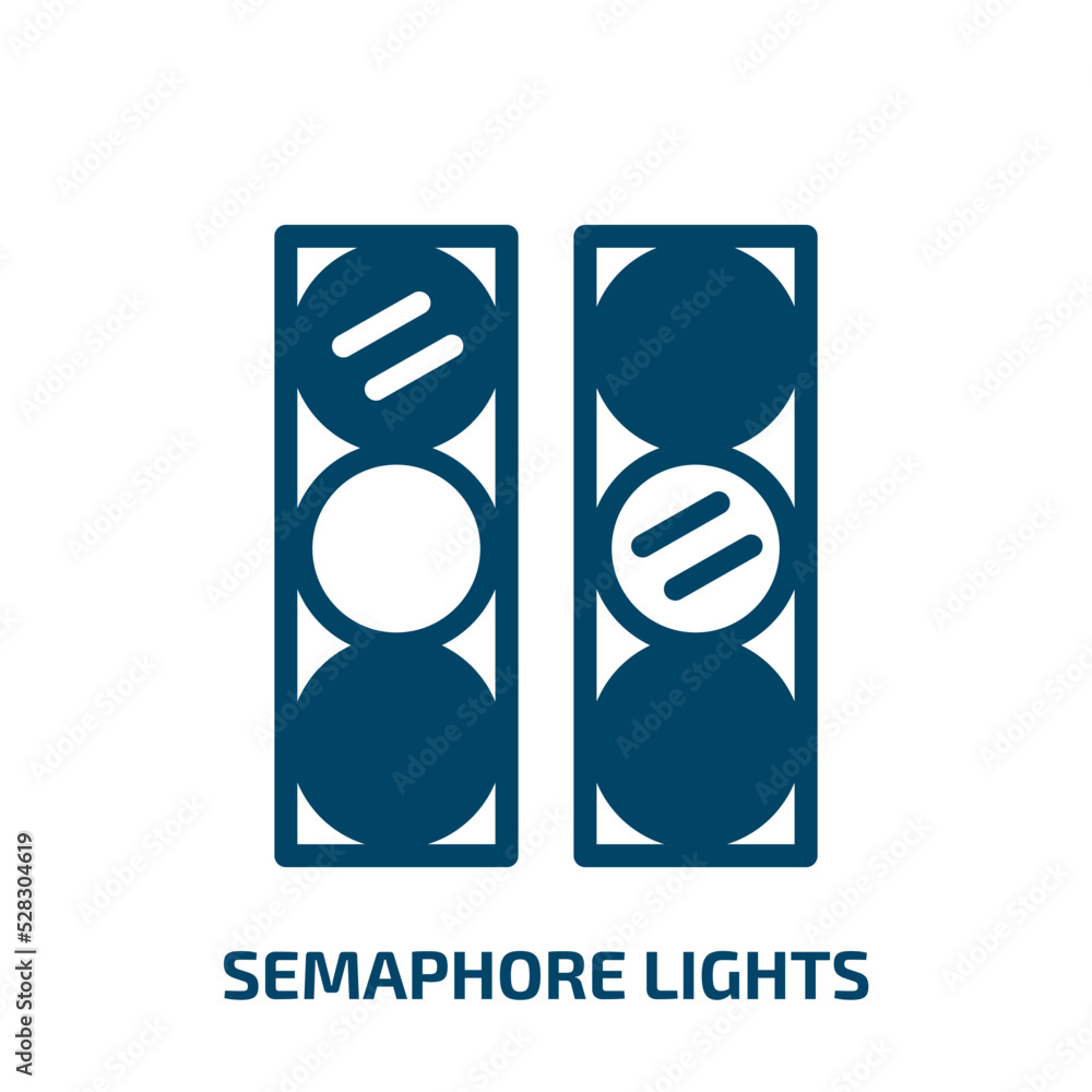 semaphore lights vector icon. semaphore lights, road, traffic filled ...