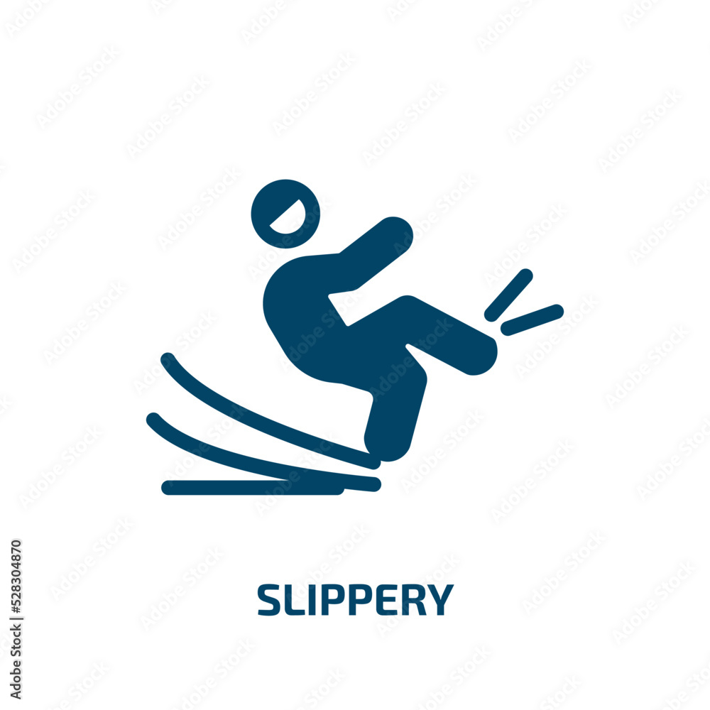 slippery vector icon. slippery, danger, accident filled icons from flat ...