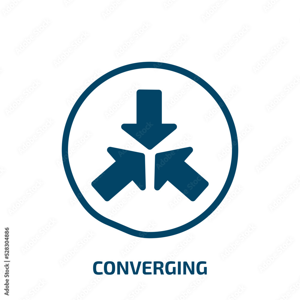 converging vector icon. converging, contact, convergence filled icons ...