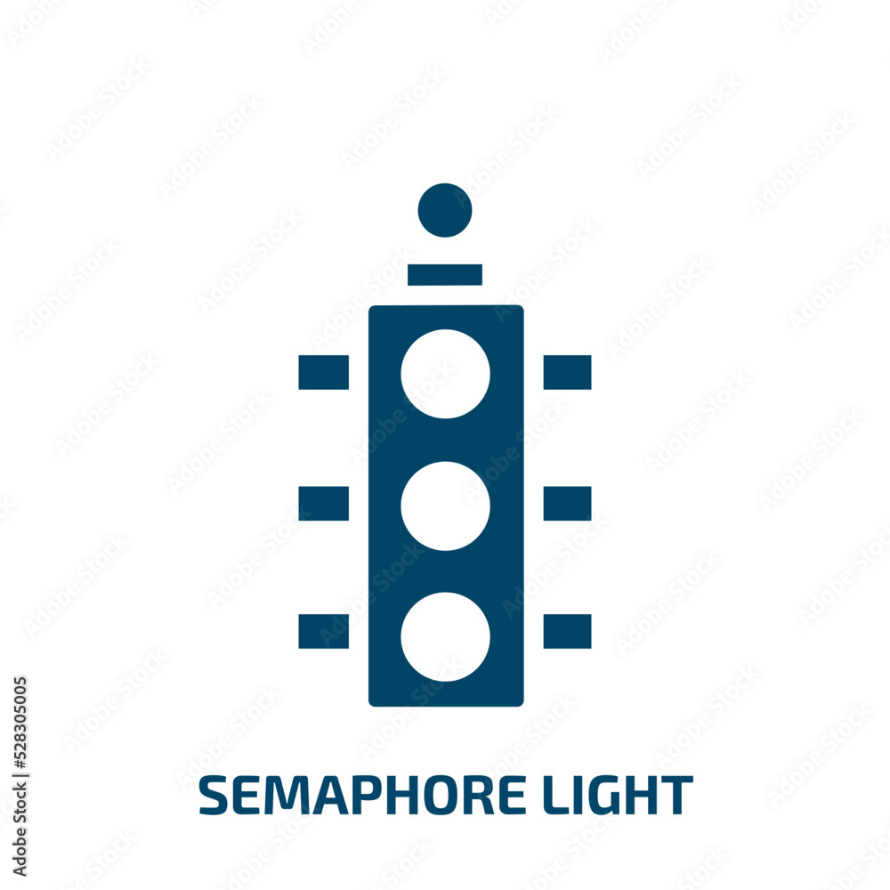 semaphore light vector icon. semaphore light, road, traffic filled ...