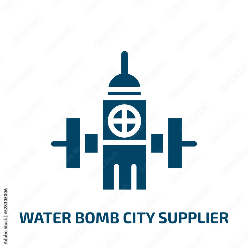 water bomb city supplier vector icon. water bomb city supplier, fuel ...