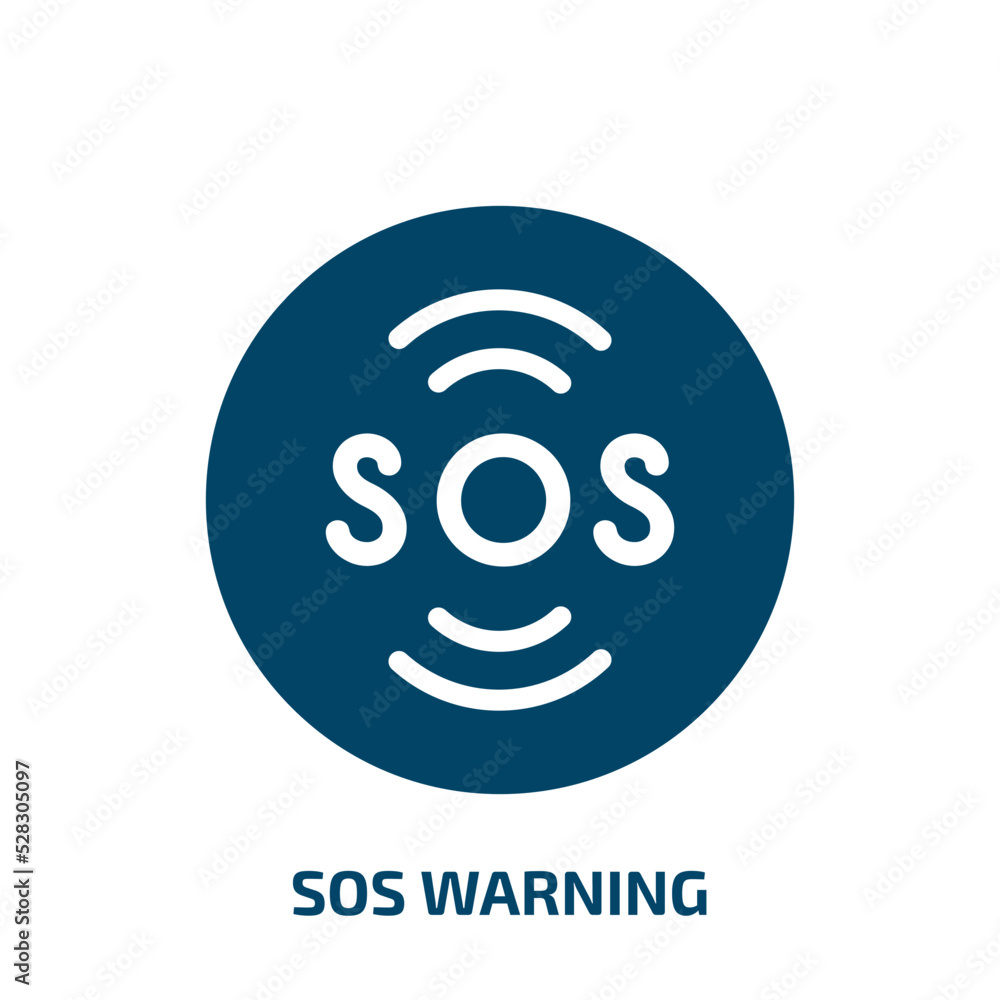 sos warning vector icon. sos warning, safety, sos filled icons from ...