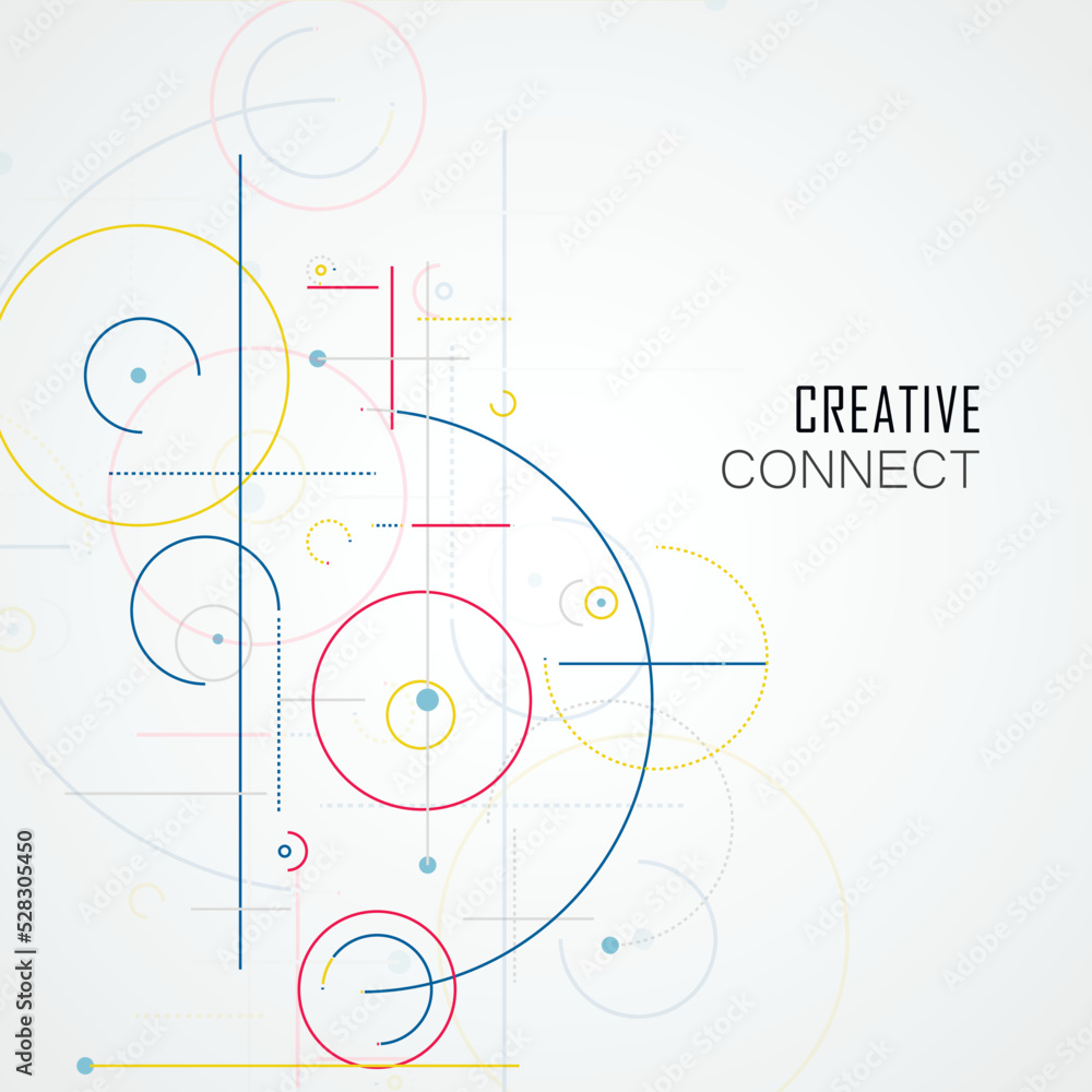 Vector future geometry symbol. Abstract illustration. Circular elements ...