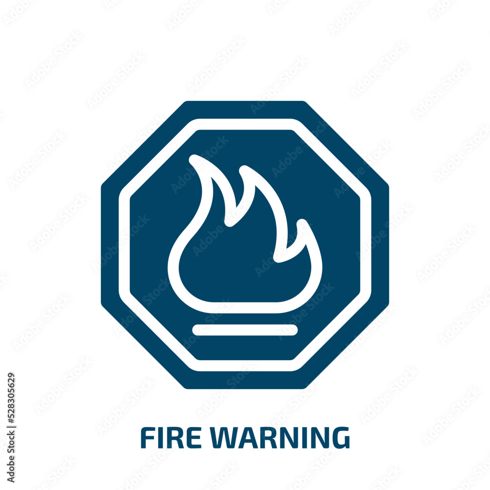 fire warning vector icon. fire warning, protection, danger filled icons ...