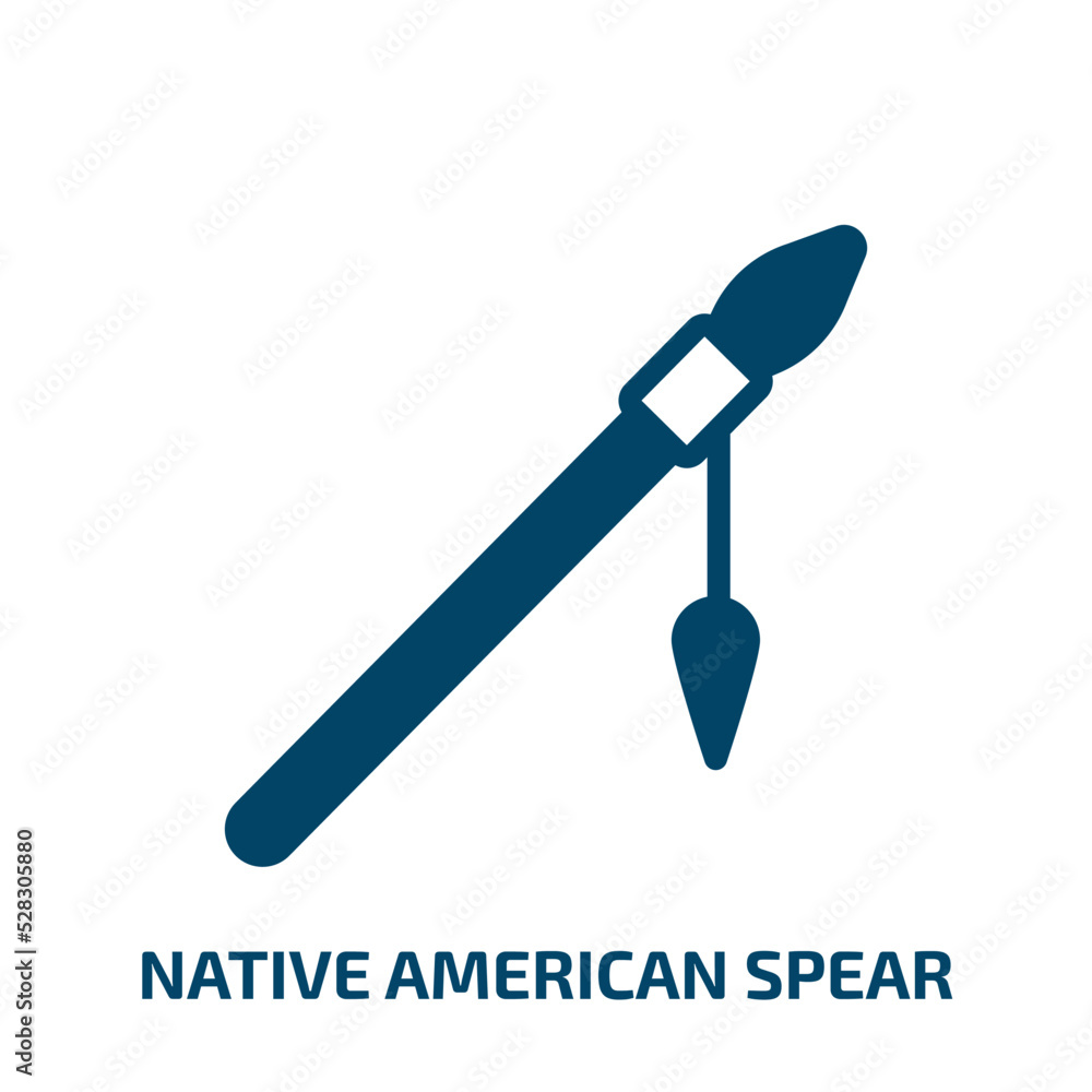 native american spear vector icon. native american spear, feather ...