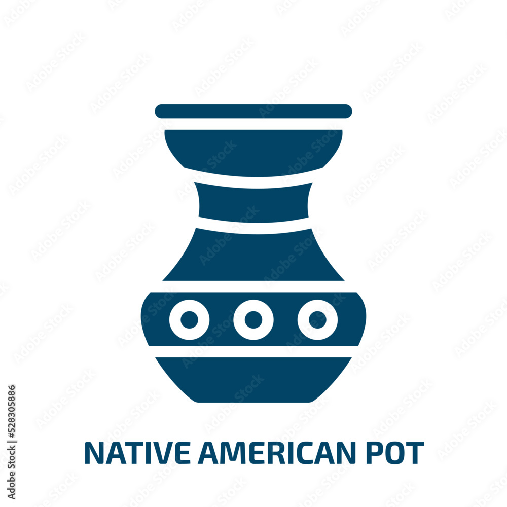 native american pot vector icon. native american pot, arrow, pot filled ...