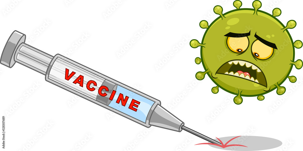 Coronavirus (COVID-19) Cartoon Character Is Scared From The Vaccine ...