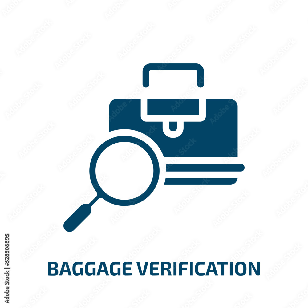 baggage verification vector icon. baggage verification, verification ...