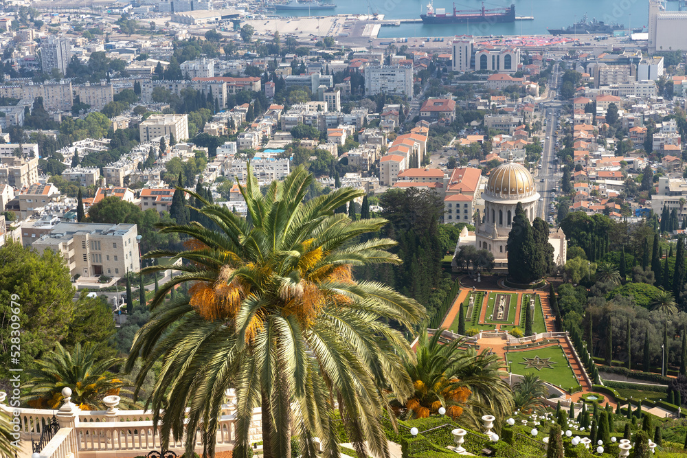 Haifa, Israel, June 26, 202 : view from the Louis Promenade on Mount ...