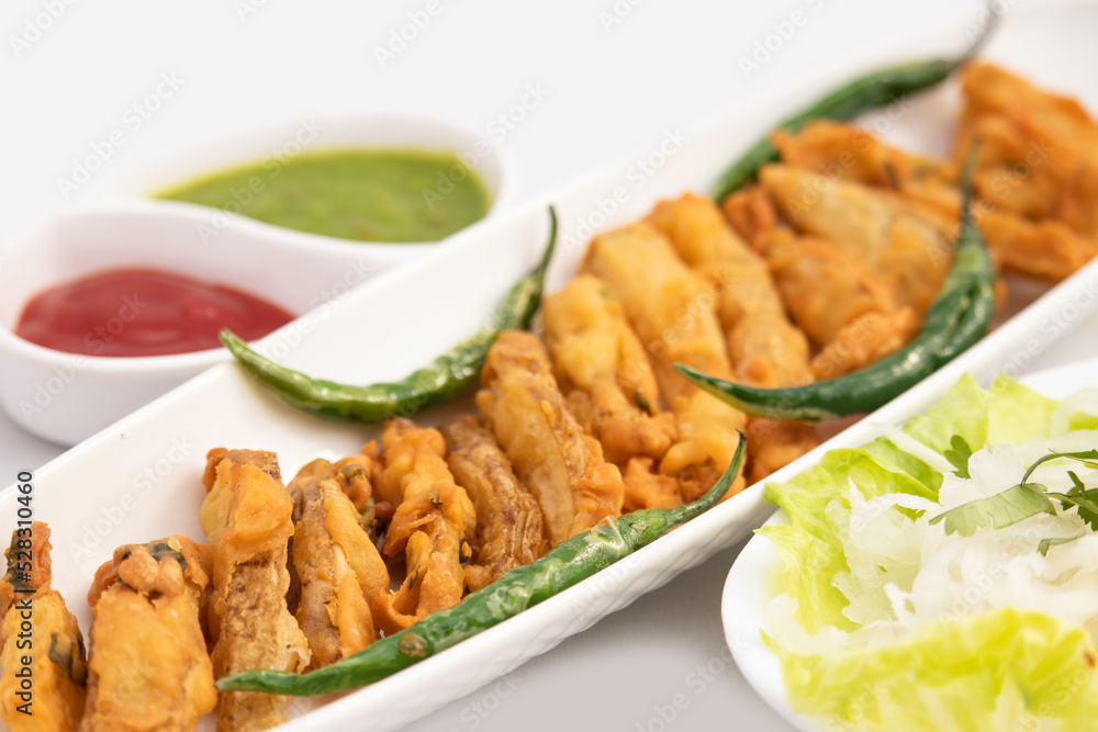 Indian Street Food Sliced Crispy Fried Potato Wedges Also Called Aloo ...