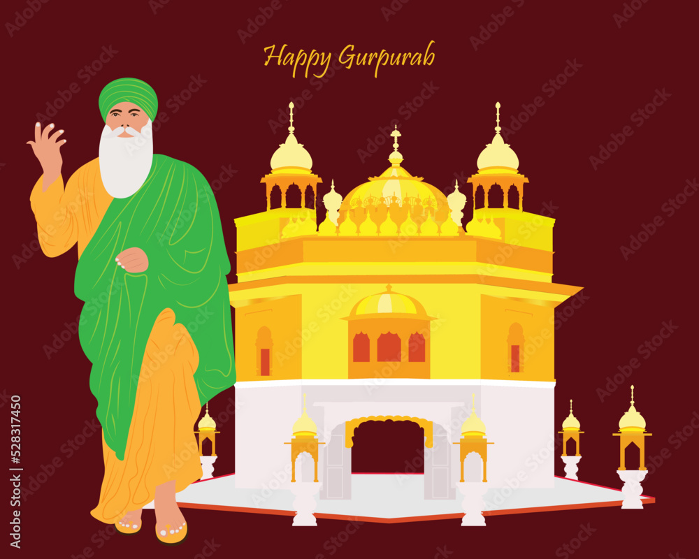 Vector Illustration for Guru Nanak Jayanti the birth anniversary of ...