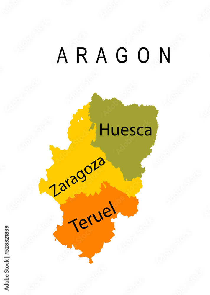 Emblem banner of Autonomous community Aragon map vector silhouette ...