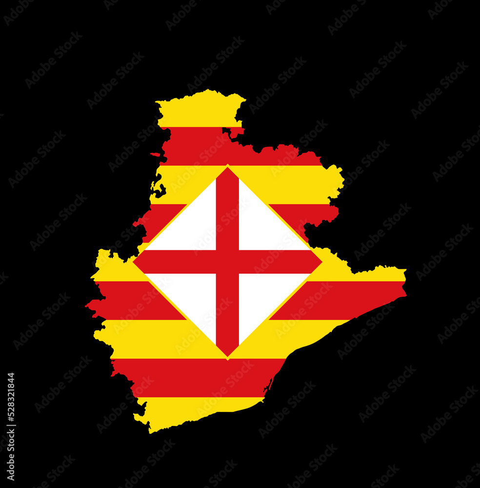 Province Barcelona map flag vector silhouette illustration isolated on ...