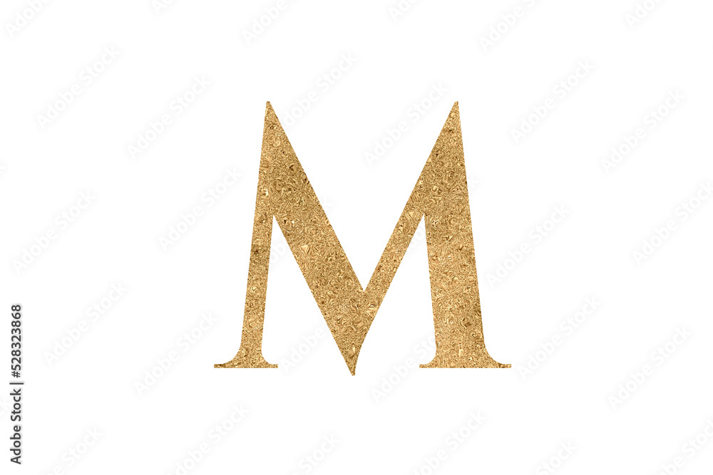 Gold Foil Alphabet M PNG Transparent Background Stock Illustration ...