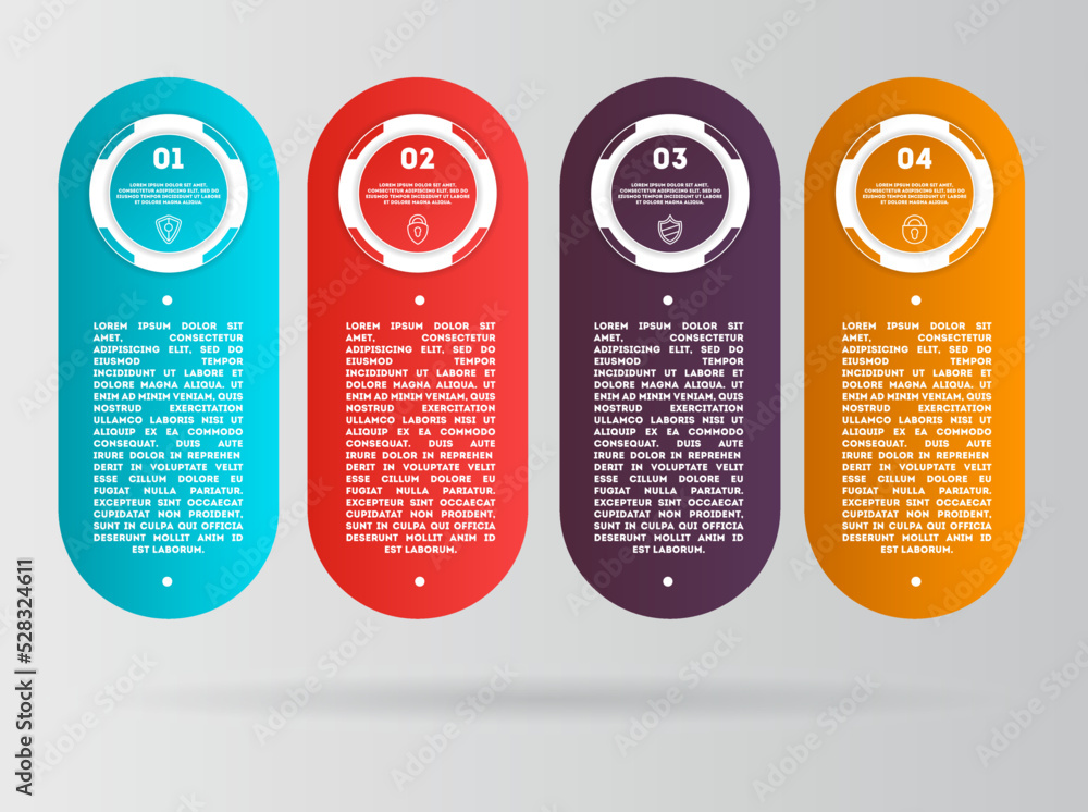 Abstract infographics number option template isolated vector ...