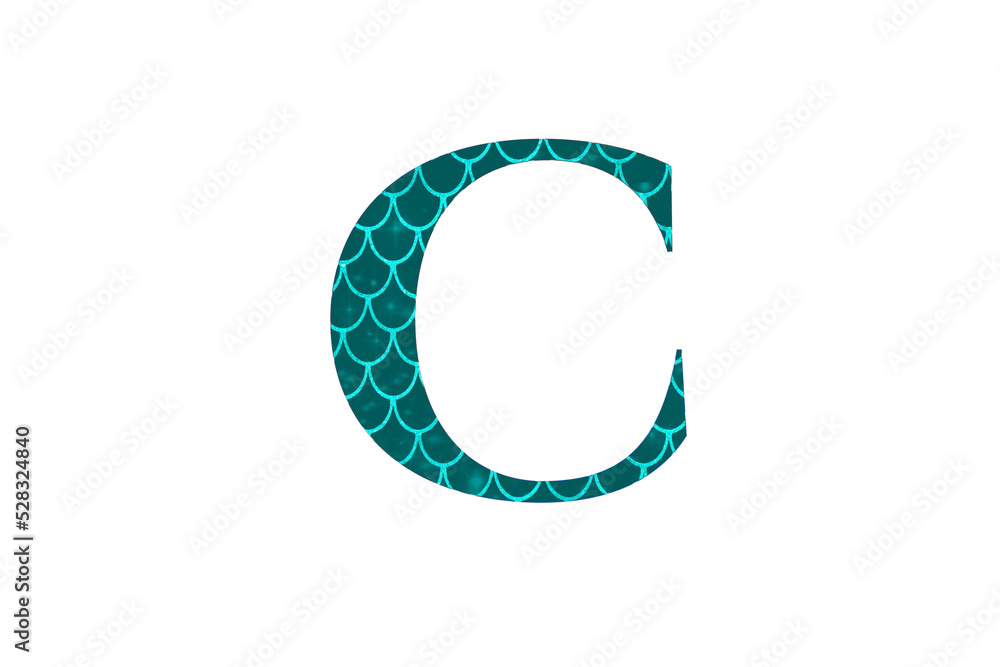 Teal Mermaid Alphabet C PNG Transparent Background Stock Illustration ...