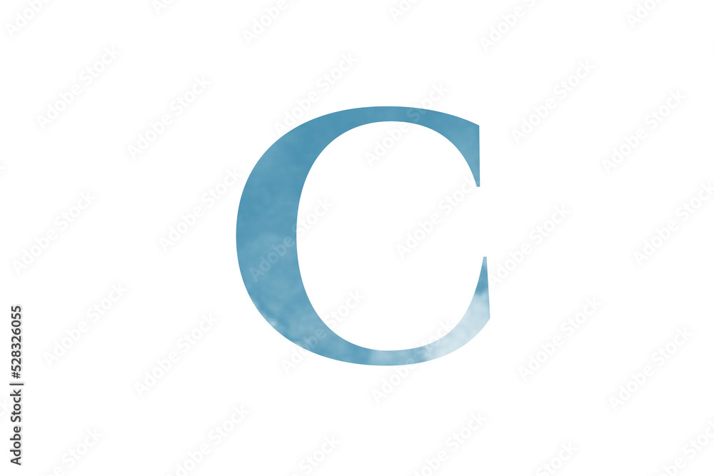 Blue Green Watercolor Texture Alphabet C PNG Background Stock ...