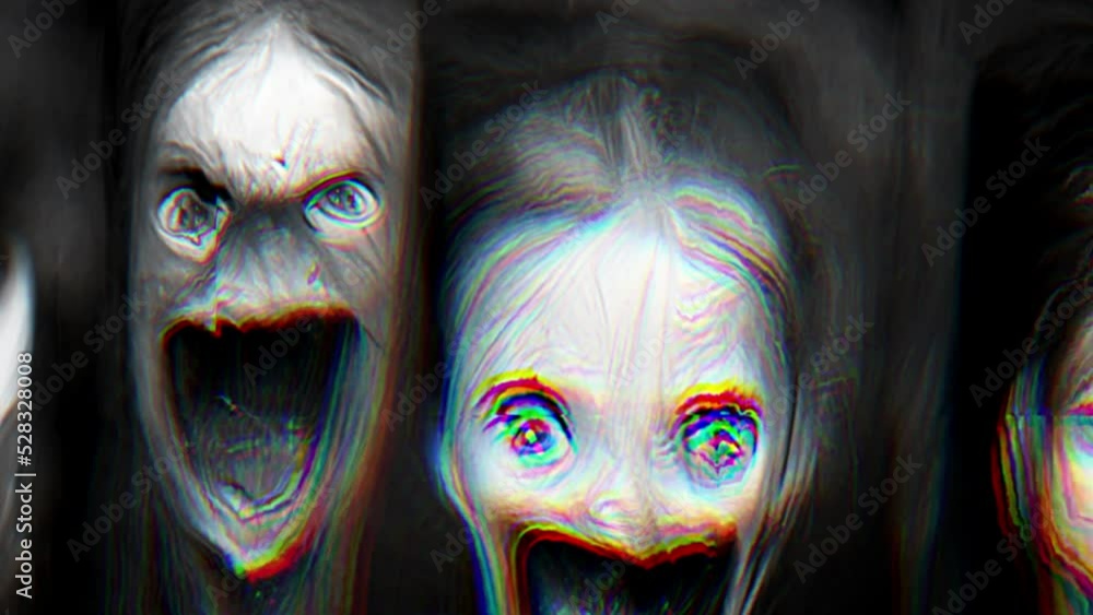 Dark creepy animation with hellish characters. Nightmares, ghosts ...