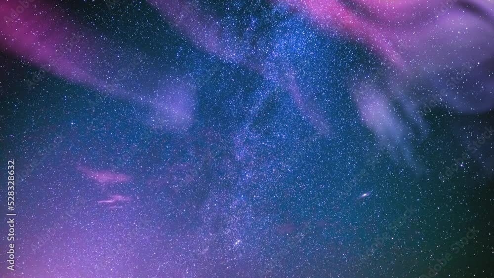Aurora Purple Milky Way Galaxy Loop North Sky Stock Video | Adobe Stock