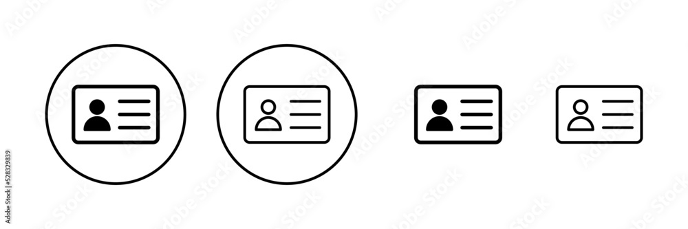 License icon vector. ID card icon. driver license, staff identification ...