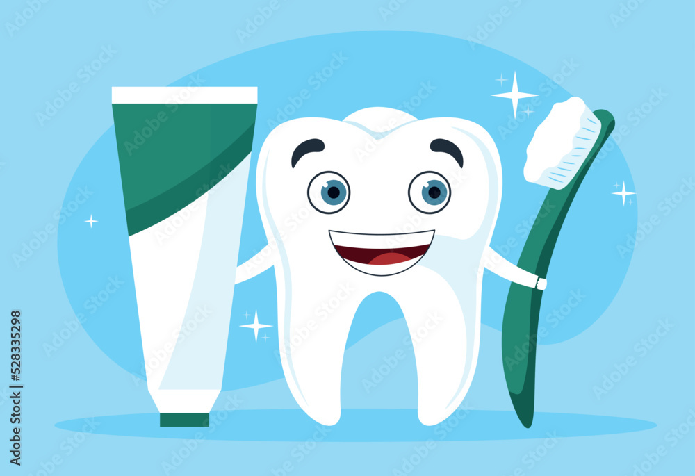 Healthy teeth concept. Medical poster or banner to remind you of ...