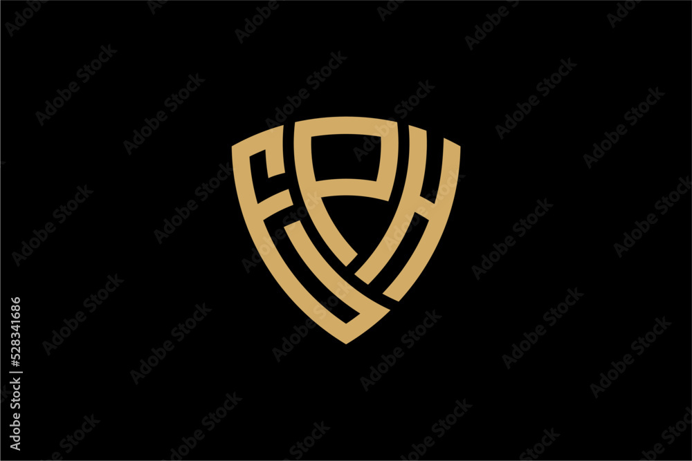 EPH creative letter shield logo design vector icon illustration Stock ...