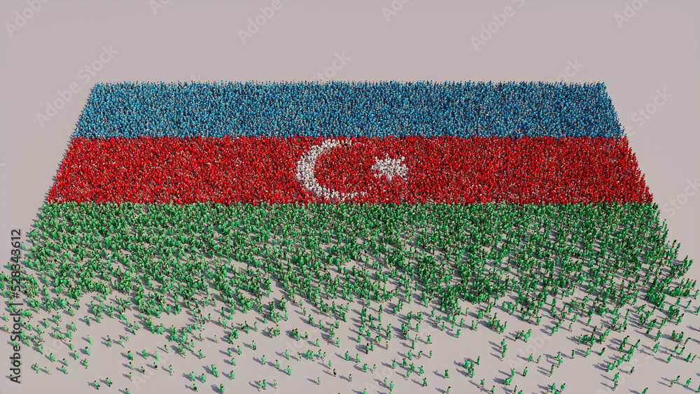 Azerbaijani Banner Background, with People coming together to form the ...