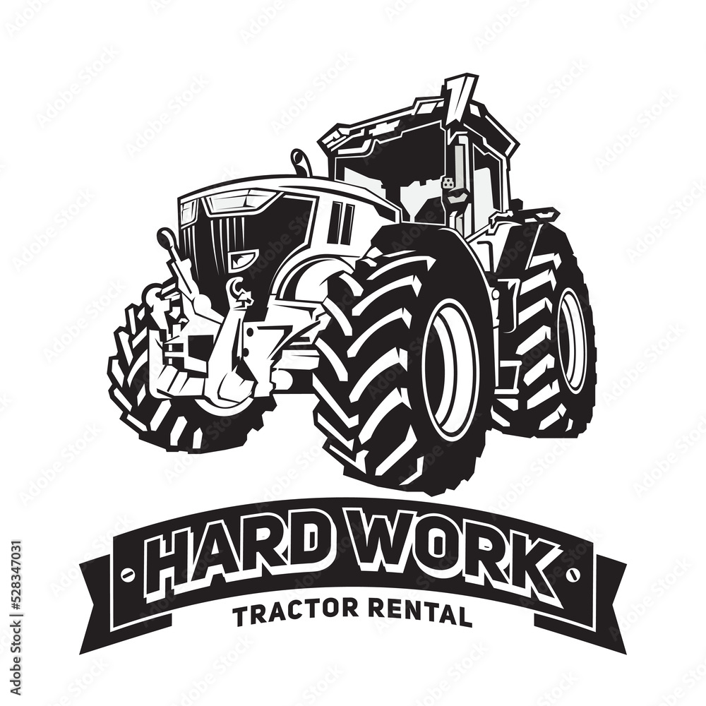 Farm Tractor vector illustration, perfect for Equipment Rental Company ...