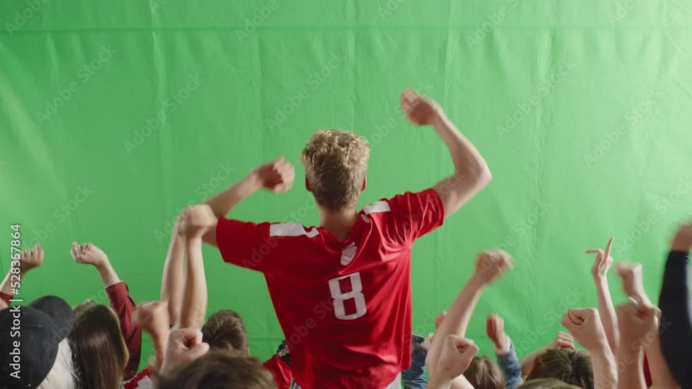 Green Screen Chroma Key Stadium Sports Event: Diverse Crowd of Fans ...
