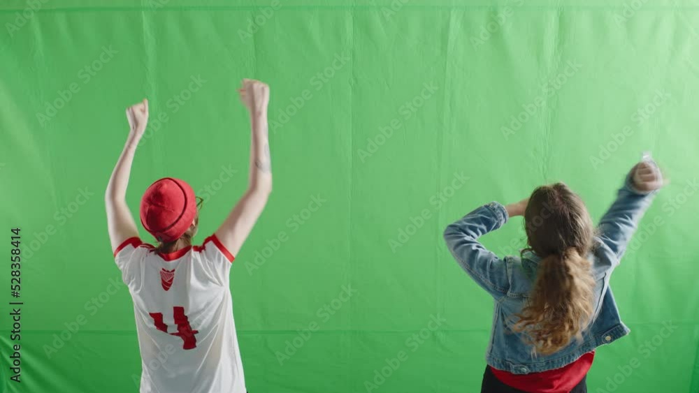 Vidéo Stock Green Screen Chroma Key Stadium Sports Event: Two Fans ...