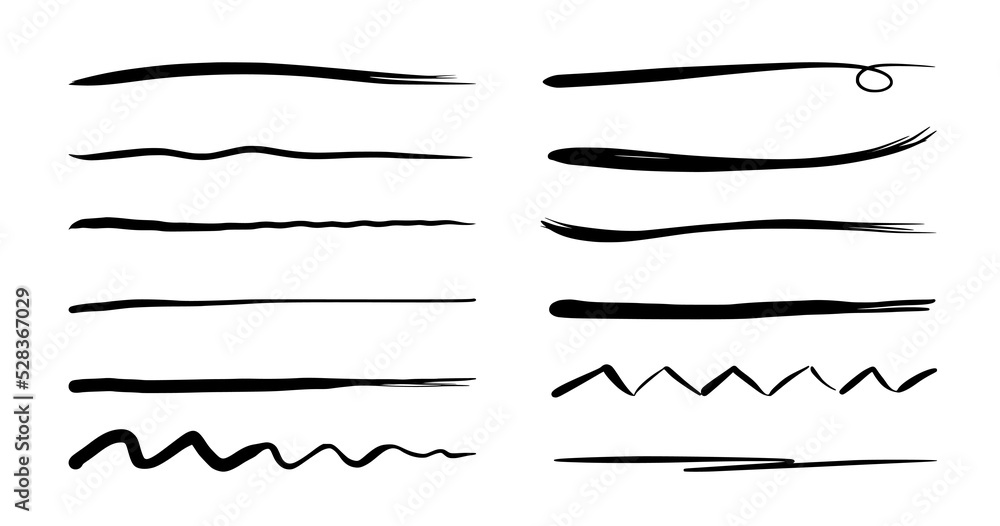 Line marker stroke underline. Marker highlight brush effect ...