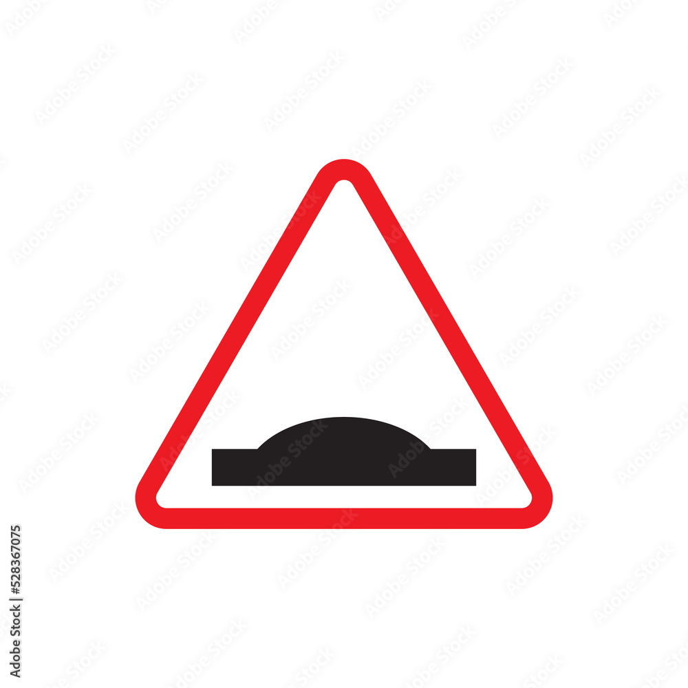 Traffic sign, triangle shape, warning about a speed bump, Speed bump ...