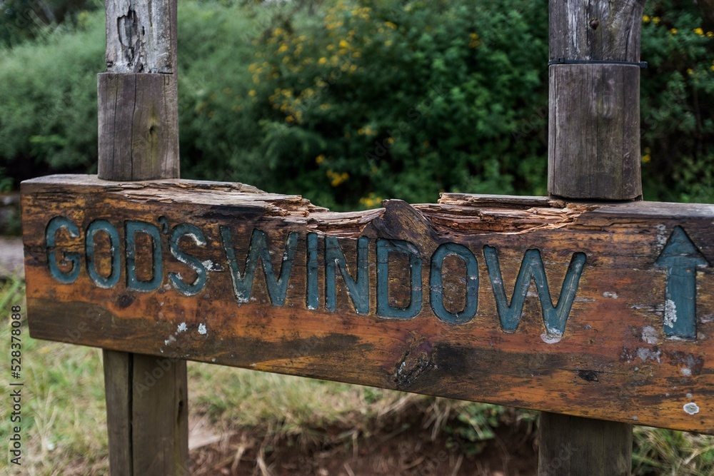 Sign, Gods Window, Panoramic Route, Mpumalanga, South Africa, Africa ...