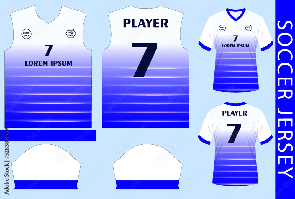 soccer jersey design template with pattern and mockup Stock Vector ...