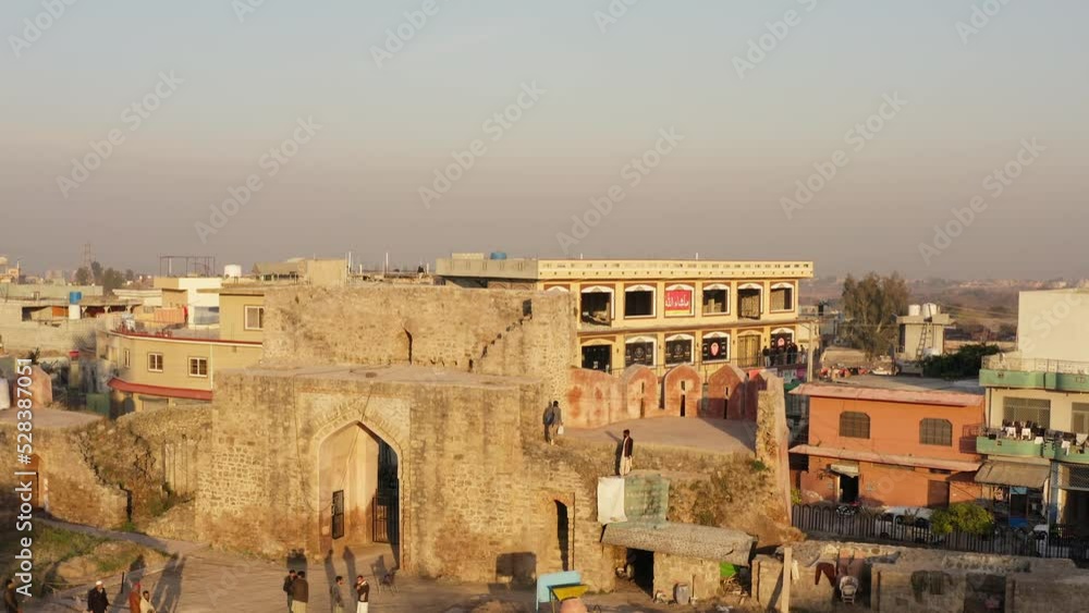 Drone footage of Rawat Fort, an early 16th-century fort in the Pothohar ...