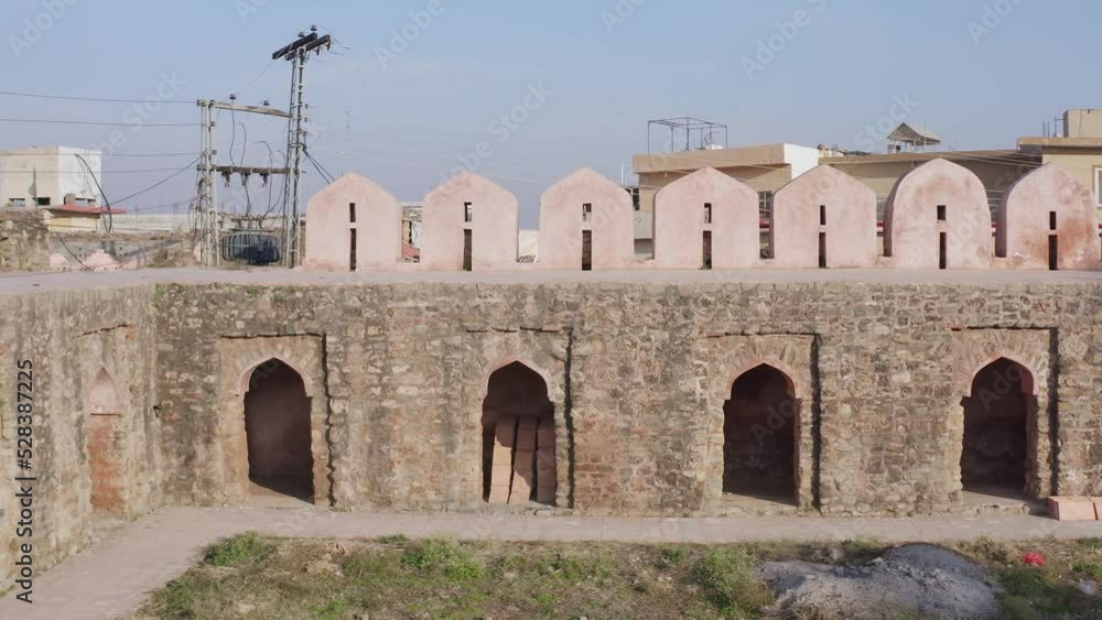Footage of Rawat Fort, an early 16th-century fort in the Pothohar ...