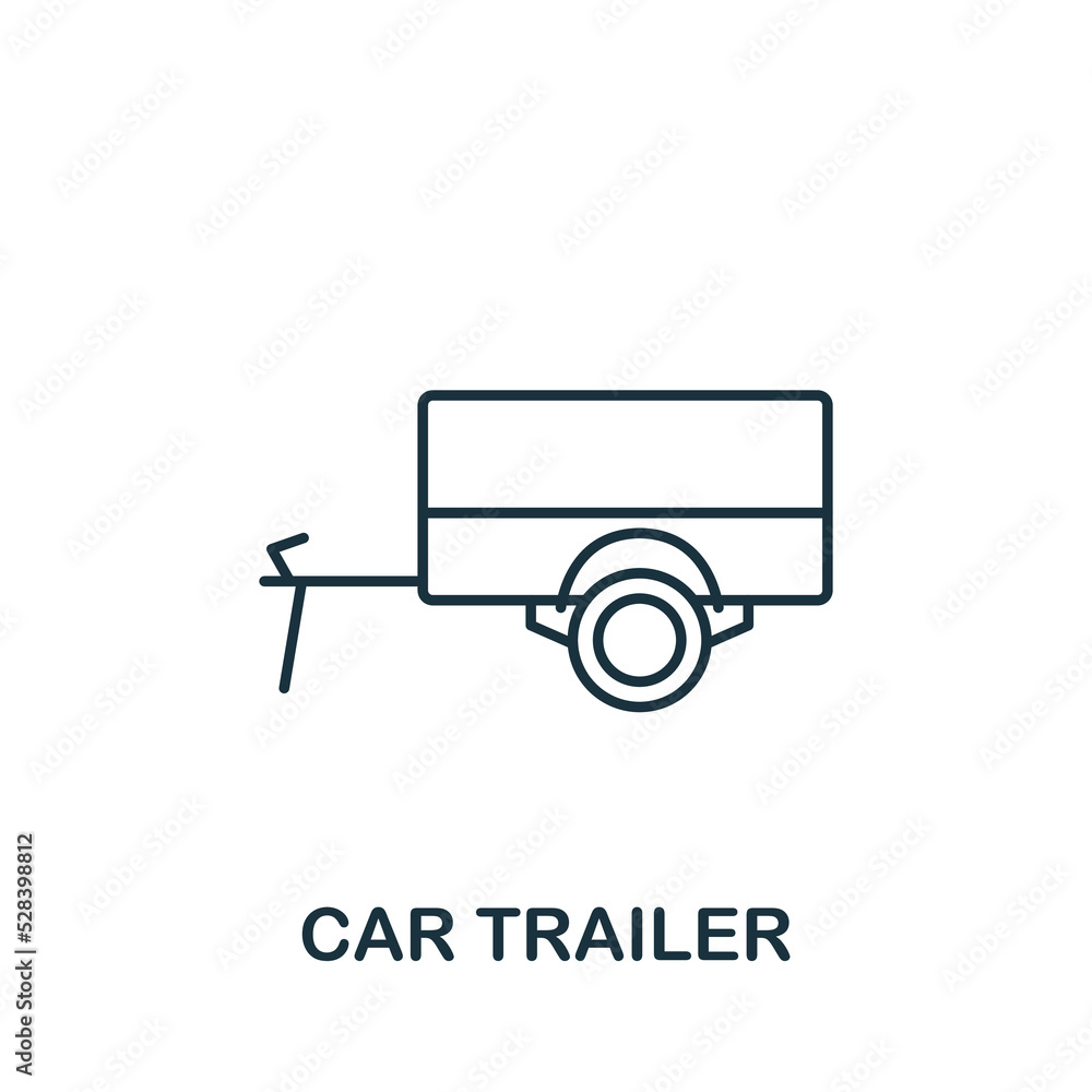 Car Trailer icon. Line simple line Car Service icon for templates, web ...