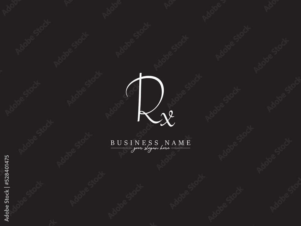 Handwritten RX Logo Letter Vector, Classic Rx xr Logo Icon For Modern ...